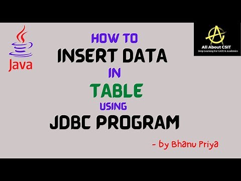 Program to Insert Data into a Record using JDBC | lec 5| Advanced Java| BhanuPriya