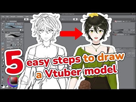 5 easy steps to draw a Vtuber model
