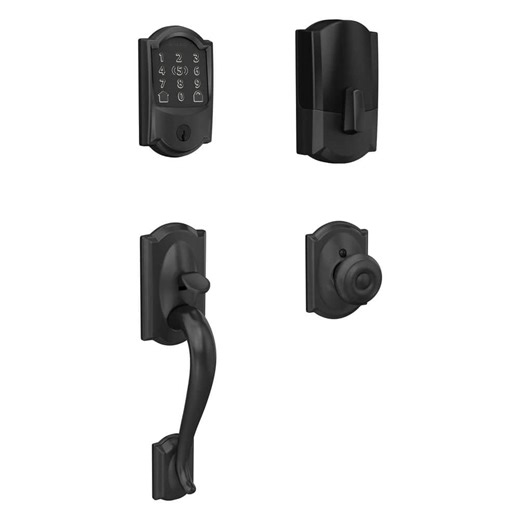 Reviews for Schlage Camelot Matte Black Encode Plus Smart WiFi Deadbolt Door Handleset with Georgian Knob and Camelot Trim | Pg 1 - The Home Depot