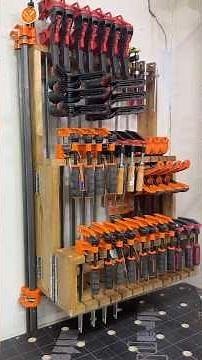 Space-Saving Rack for Bar Clamps #woodworking #wood