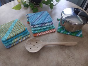 Handmade Crochet Potholders: Double Thick Cotton Hot Pads - Etsy