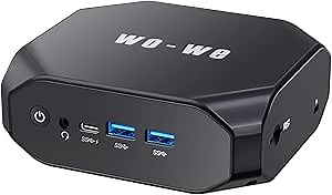 wo-we Mini PC, AMD Ryzen 7 3750H, 4C/8T, up to 4.0GHz, 8GB DDR4 RAM, 256GB M.2 2280 NVME PCIE SSD,L3 Cache 4MB, Radeon RX Vega 10 Graphics Supports 4K@60Hz UHD Display,2* HDMI 2.0, WiFi 5, 3*USB 3.1
