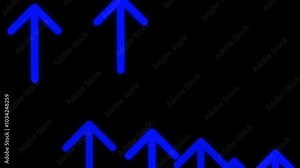 4K silhouette up arrows animation on the black background. Moving pointer arrow icon. up arrow loading animation. up directional arrow icon animation. Abstract directional arrow icon animation.