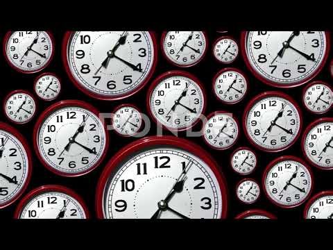 Time Lapse Alarm Clocks Going Backwards. Clock Going Back In Time. Video