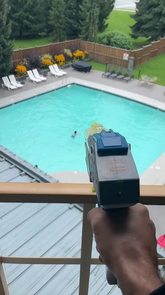 Nerf Gun Pool Prank | MacDannyGun #shorts