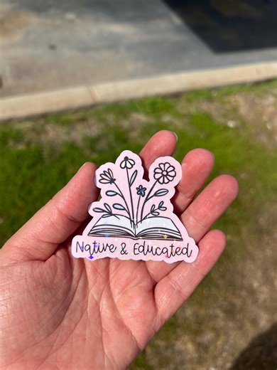 Native & Educated Glitter - Waterproof Sticker - Etsy