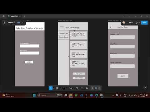Daily Class Schedule and Reminder- Low-Fidelity Wireframes