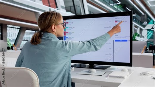 Female Worker Checking Software Support Tickets