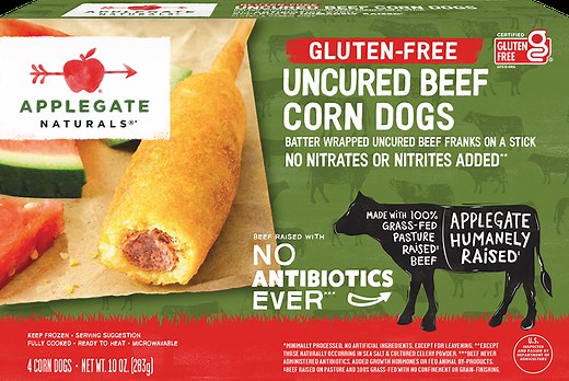 Products - Hot Dogs - Natural Gluten-Free Beef Corn Dogs - Applegate