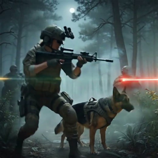 Military dogs and soldiers conduct infiltration training together. #ai #dog #Military #training