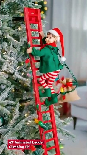 43' Animated Ladder Climbing Elf