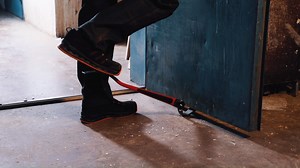 The adjustable wrecking bar that never leaves you shorthanded. Fold it to fit underneath the door you are going to mount and operate it with your feet. Suddenly both your hands are free to handle the door when hanging it on the hinges. Learn more: https://bit.ly/2NpNnOR | Hultafors