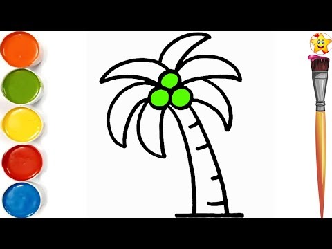 Tree🌴Drawing For Kids| How To Draw Coconut Tree| Nariyal Ped Ka Drawing| Easy Drawing For Kids.#1