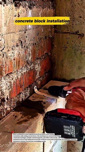 Skilled Mason Crafting Custom Locks During Concrete Block Installation – Pro Construction Work”