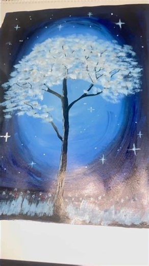 Shining paint of star 🌟 just like BOB ROSS #bobross #bobrosspainting