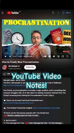 How to take Notes on YouTube Videos