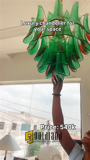 Remi Jude-Ibe (Furniture makers/ interior designers in Lagos) on Instagram: "Luxury green chandelier Price : N540,000 Visit us or send a DM today: 📍 26 Olatunji Ladipo Street, off CMD Road, Magodo Shangisha, Lagos 📍 Richland Mall, after Lagos Business School, Lekki–Epe Expressway 🌐 goldlandinteriorsandfurnitures.com 🎵 TikTok: @Goldland_interiors 📞 08035341128 #furniture #creatorsearchinsights #realtor #interiordesign #viral"