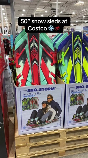 50” snow sleds are at costco and are on sale right now! ❄️☃️🛷 #costcosocalsteals #costco #winterfun #sledding #snow #winter #snowsled