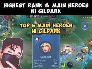 Gildark Highest Rank and Main Heroes in MLBB. Ito ang 2 accounts na gamit niya sa mga content niya. #MLBBCreatorParty #MLBB #MobileLegendsBangBang #Gildark | Professor Joseph
