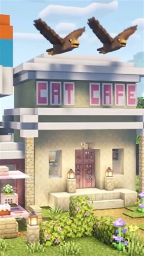 Minecraft Cat Cafe 🍵 #shorts #minecraft