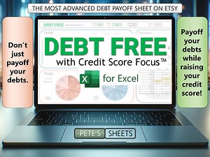 Debt Reduction Calculator Excel: Excel Credit Score Spreadsheet (digital Download) - Etsy