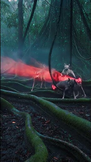 Sleeping Jungle Dogs Wake Up to Flashing Siren | Wild Root Maze Panic