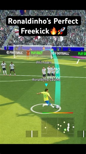 Ronaldinho’s Perfect Freekick🔥🚀#shorts #efootball #pes #football #ronaldinhogaúcho