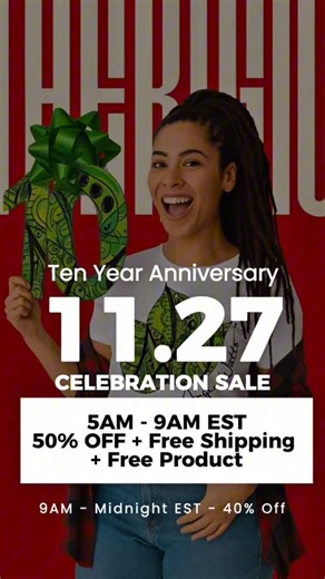 ANGIE WATTS™ l Clean Beauty on Instagram: "While everybody else is waiting on #BlackFriday, we’re cutting the line. ✂️__ This year, the biggest sale of the year drops on #ThanksgivingDay, which just happens to be our Decade in Business milestone anniversary🥂🙏🏾🎉 Consider this your celebration appetizer… the kind of deals that make you say, “WHAT the helly!?” 🤣 Up cooking early? You’ll be right on time for the early bird deals. Sleeping in? No worries — the all-day discount is still fabulous 
