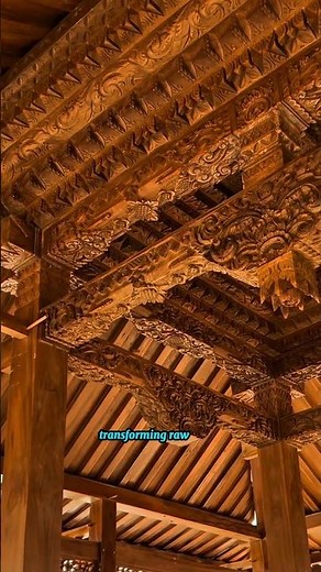 Traditional Javanese Wooden Carving Roof Structure Craftsmanship