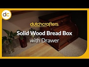 Amish Made Roll Top Bread Box with Drawer