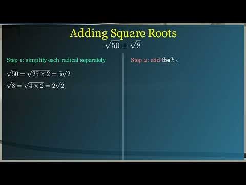 Adding Square Roots \\sqrt{50} + \\sqrt{8}