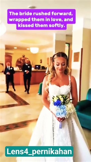 An emotional first look as the bride runs into her father's arms#shorts