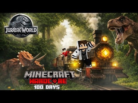 I Survived 100 Days on a Train in JURASSIC WORLD Minecraft Hardcore!