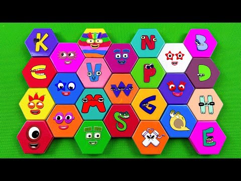 Numberblocks 🏳️‍🌈 Find Alphablocks in Mini Hexagonal Shapes Clay Coloring! Satisfying Slime ASMR