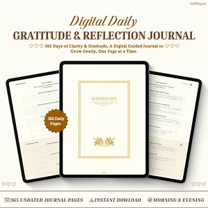 Journal numérique de gratitude pour iPad GoodNotes 365 Réflexion quotidienne sur la pleine conscience et les affirmations PDF à télécharger - Etsy France