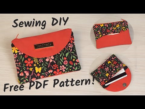 DIY Easy coin purse wallet | Card holder | Tissue pouch bag | Sewing Tutorial and Free Pattern