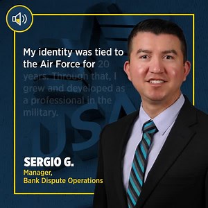 31 reactions · 4 comments | USAA works with groups like Hiring Our Heroes to help vets find new careers, post-military service. Air Force veteran Sergio G. found his new calling through USAA’s mission — and you can too. Explore opportunities to continue serving through our mission at https://bit.ly/4cazzQ4 | USAA Careers | Facebook