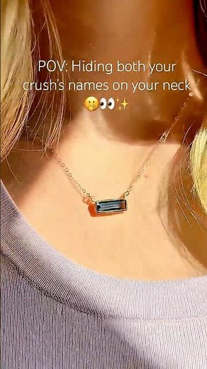 Wearing my crush’s name in SECRET 👀✨ | Secret Name Birthstone Necklace #shorts