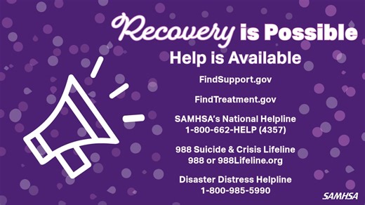 16 reactions · 15 shares |  Celebrate your #recovery journey or support those in recovery al year! Help spread the word that treatment is available and #RecoveryIsPossible samhsa.gov/find-help/recovery | SAMHSA | Facebook