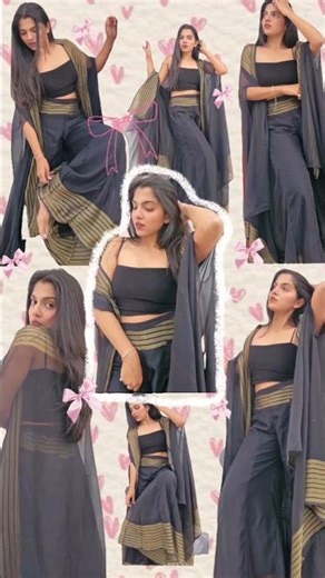 Turning old saree into beautiful outfit #shorts #viral #trending #shortvideo #fashion #shortsfeed