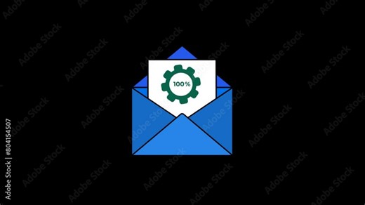 100 percentage loading gear Animated icon with transparent background Stock Video