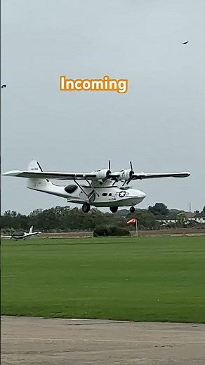 PBY Catalina Flying Boat Landing at Duxford! ✈️ #AirshowMagic