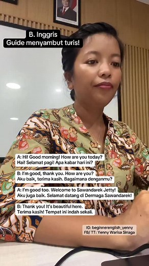 1.2K views · 4K reactions | B. Inggris Guide menyambut turis! #beginnerenglish_yenny #speaking #rajaampat #tourism #english | Yenny Warisa Sinaga | Facebook