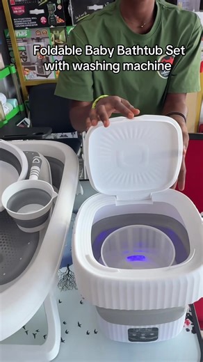 Foldable Baby Bathtub Set with Washing Machine for Kids