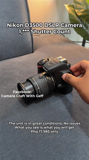 Nikon D3500 DSLR Camera 1,*** Shutter count #NikonD3500 #NikonCamera #beginnercamera #firstcamera #cameragear #fyp #viralvideo #highquality | Camera Craft with Geff