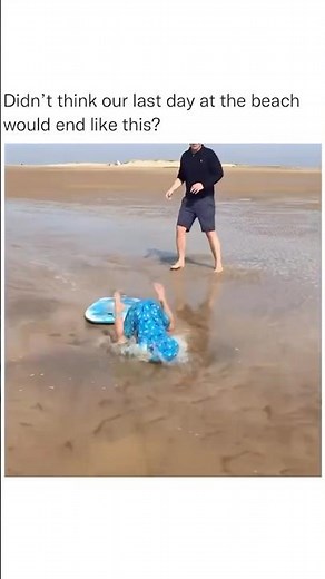 Beach Day Gone WRONG! 😂 Dad’s Boogie Board Fail Ends in EPIC Scorpion! 🏖️🤣