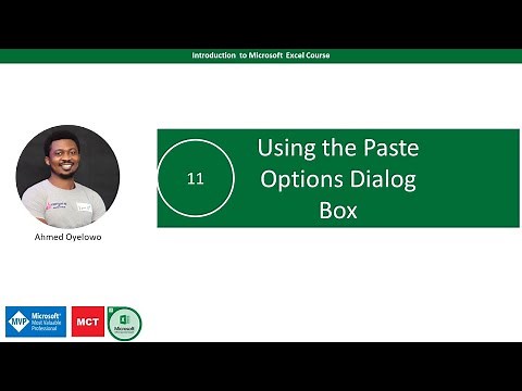 11. Using the paste options dialog box