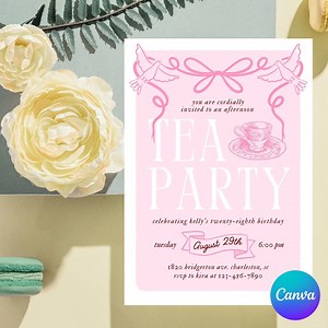 Editable Tea Party Invitation - Etsy