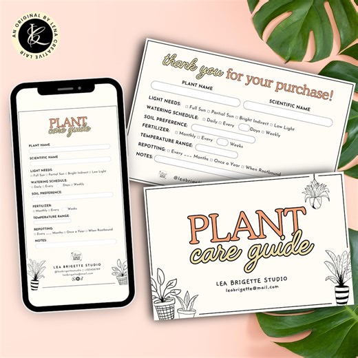 Care Card for Indoor Outdoor House Plant Guide Watering Fertilizer Repotting Soil Lighting Instruction Tree Botanical Garden Plant Label - Etsy