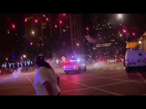 Fireworks thrown at Chicago police vehicles in the Loop